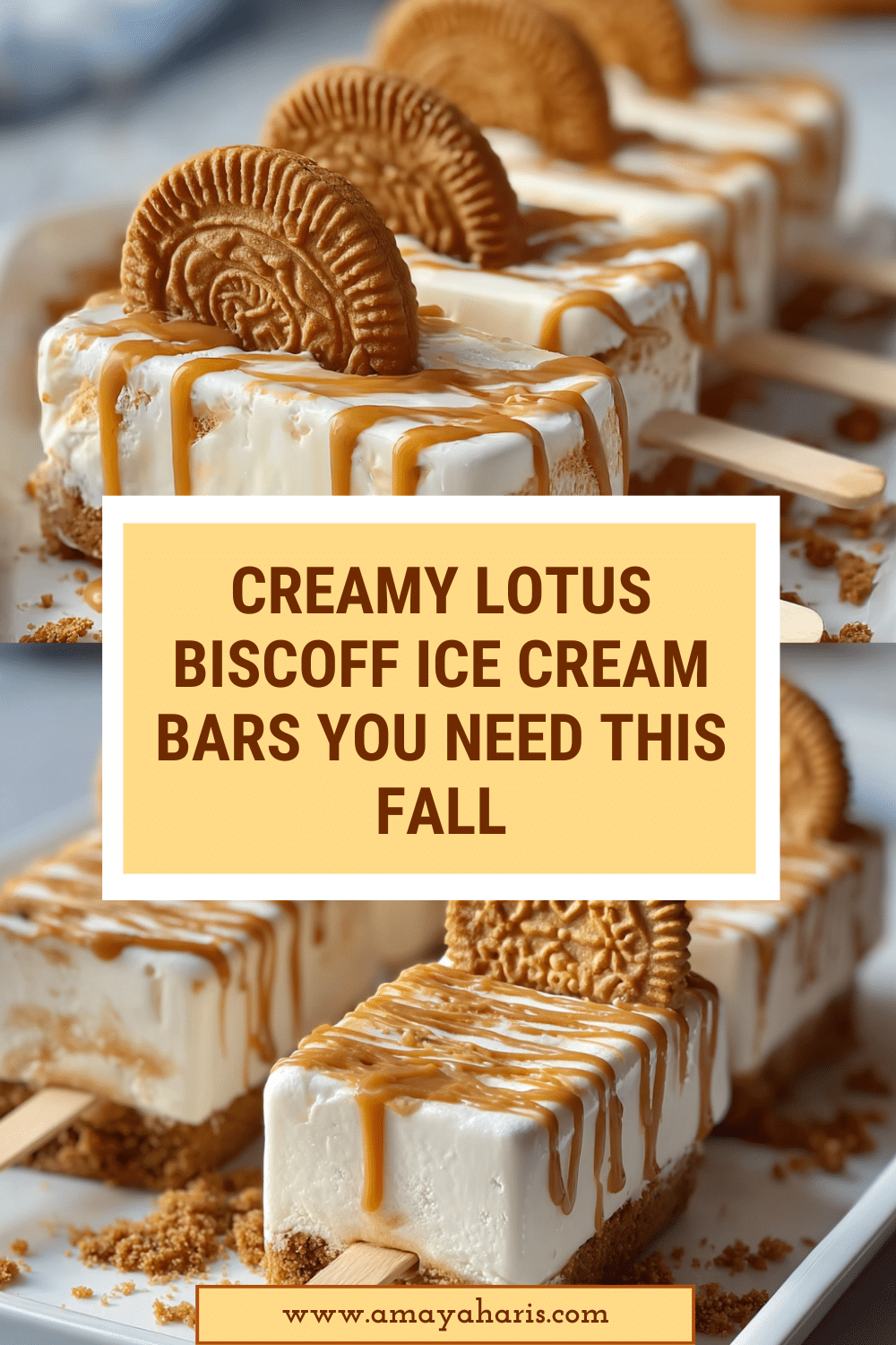 Lotus Biscoff Ice Cream Bars – Creamy, Crunchy Frozen Delight