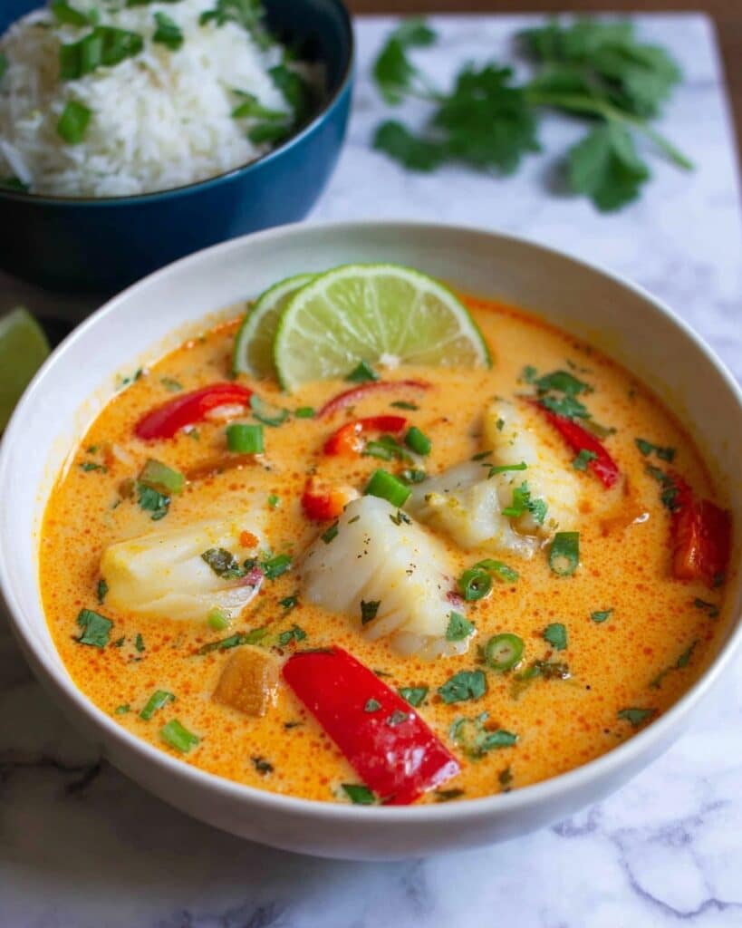 Brazilian Fish Stew Moqueca with Coconut Milk & Jasmine Rice